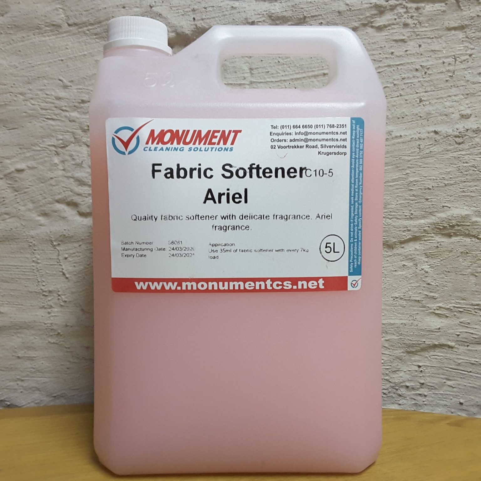 Fabric Softener Ariel Fragrance 5L | Monument Cleaning Solutions